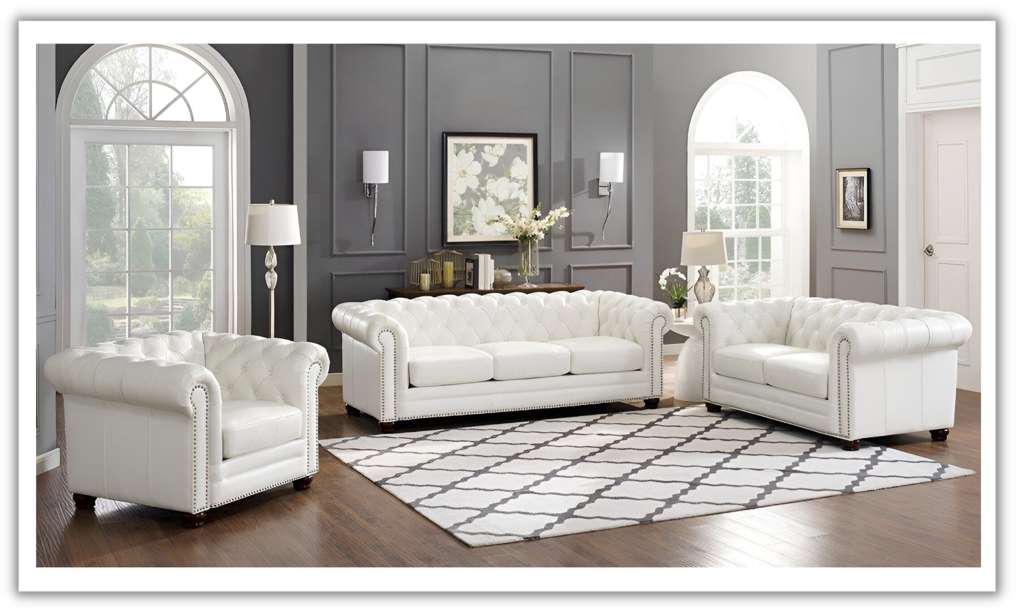 Aliso Leather Living Room Set – Jennifer Furniture
