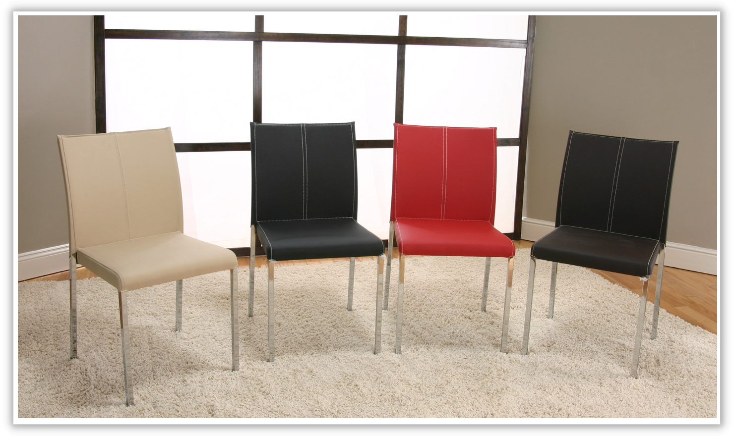 Cramco Corona PU Chrome Stack Armless Chairs with Cushion Back – Jennifer Furniture