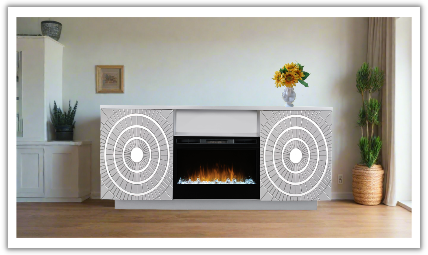 Smart Furniture Myra 2 Door TV Console with Electric Fireplace ...