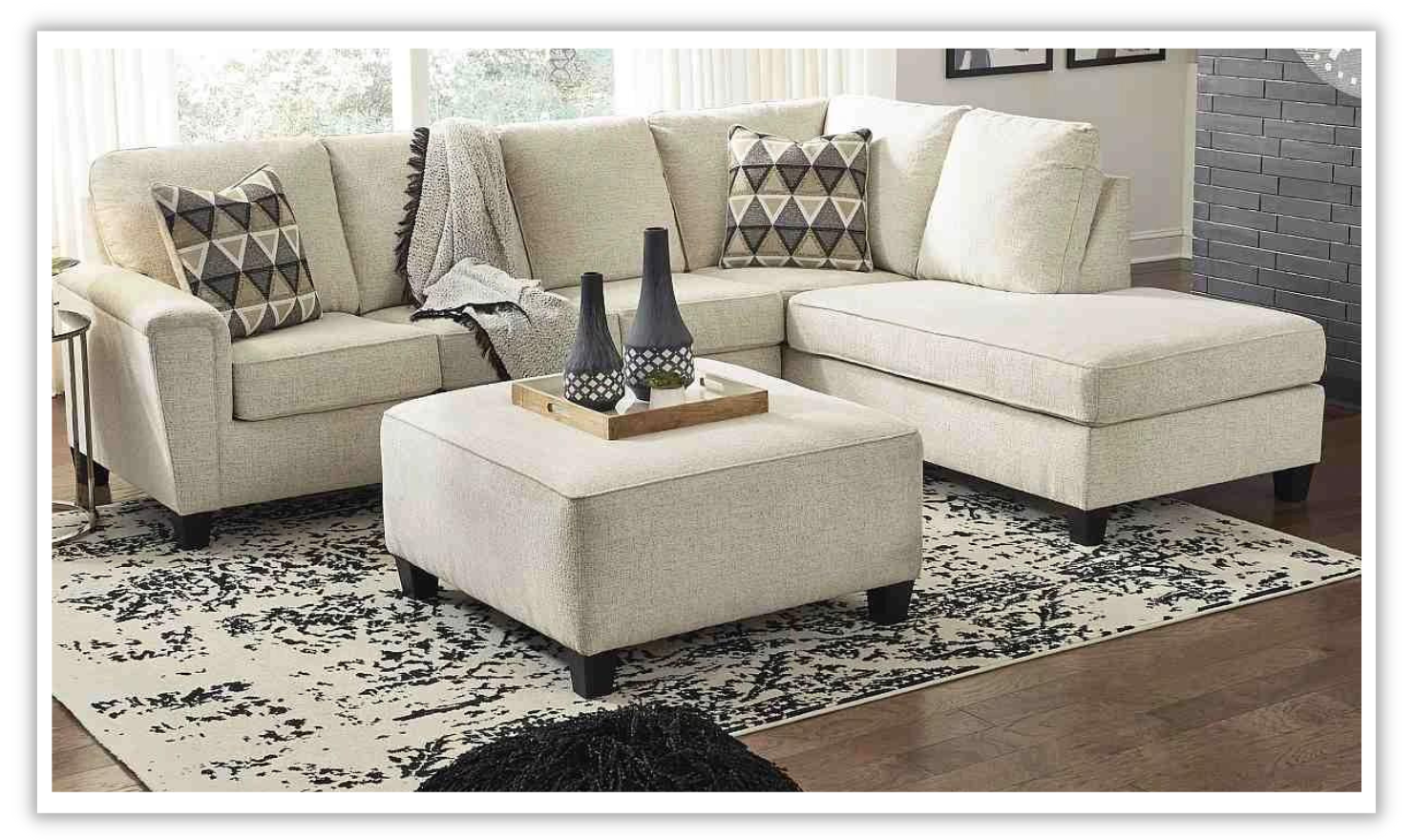 Buy Ashley Abinger L-shaped Fabric Sleeper Sectional with Chaise Online ...