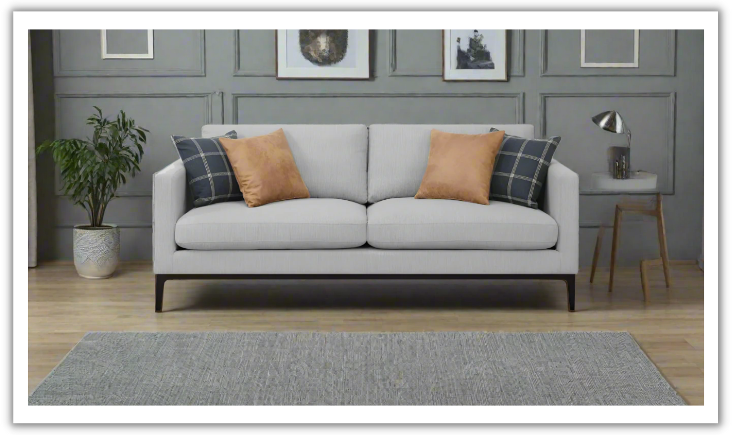 Buy Coaster Apperson 3-Seater Fabric Sofa with Track Arms in Gray ...