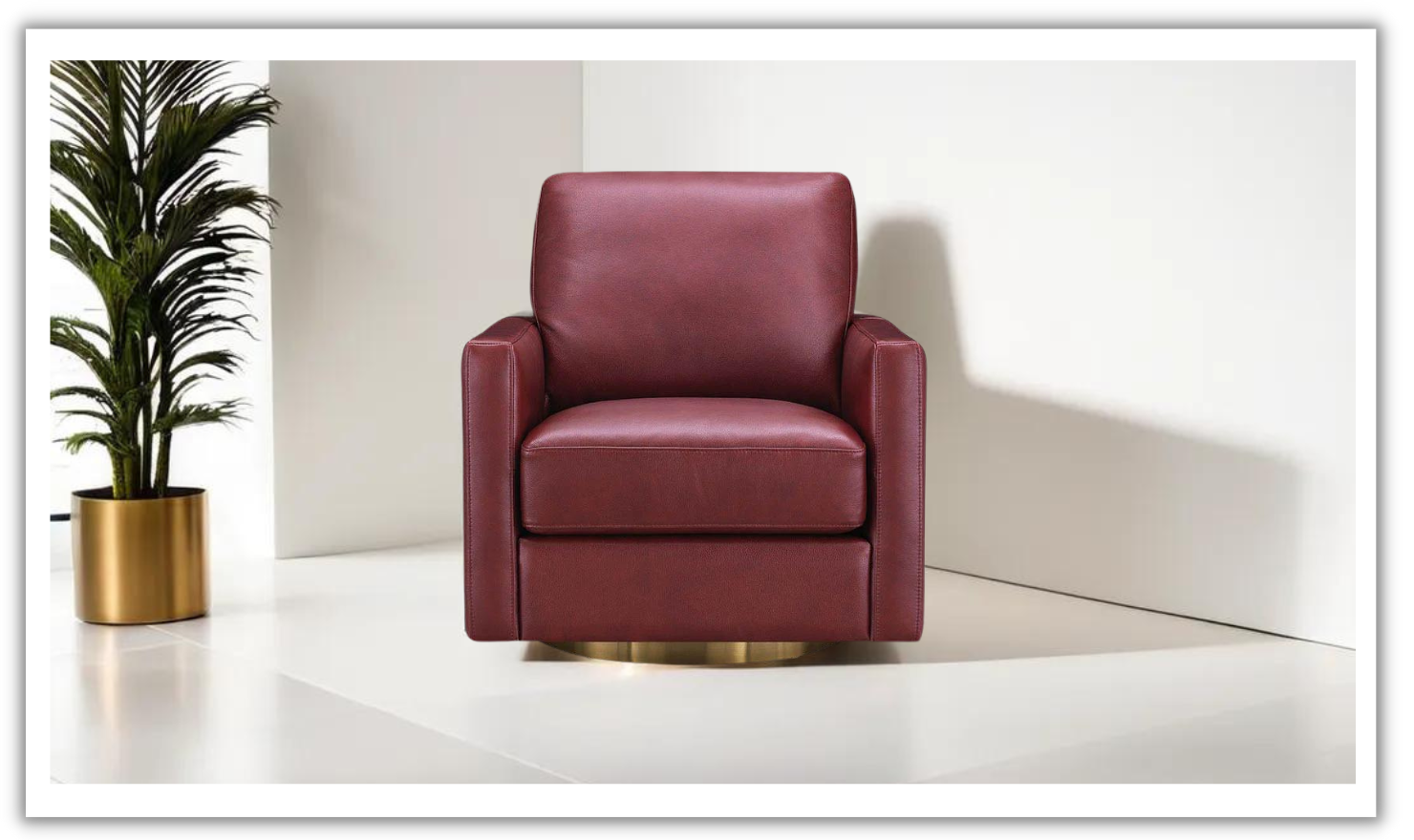 Ashby Leather Swivel Chair with Track Arms – Jennifer Furniture
