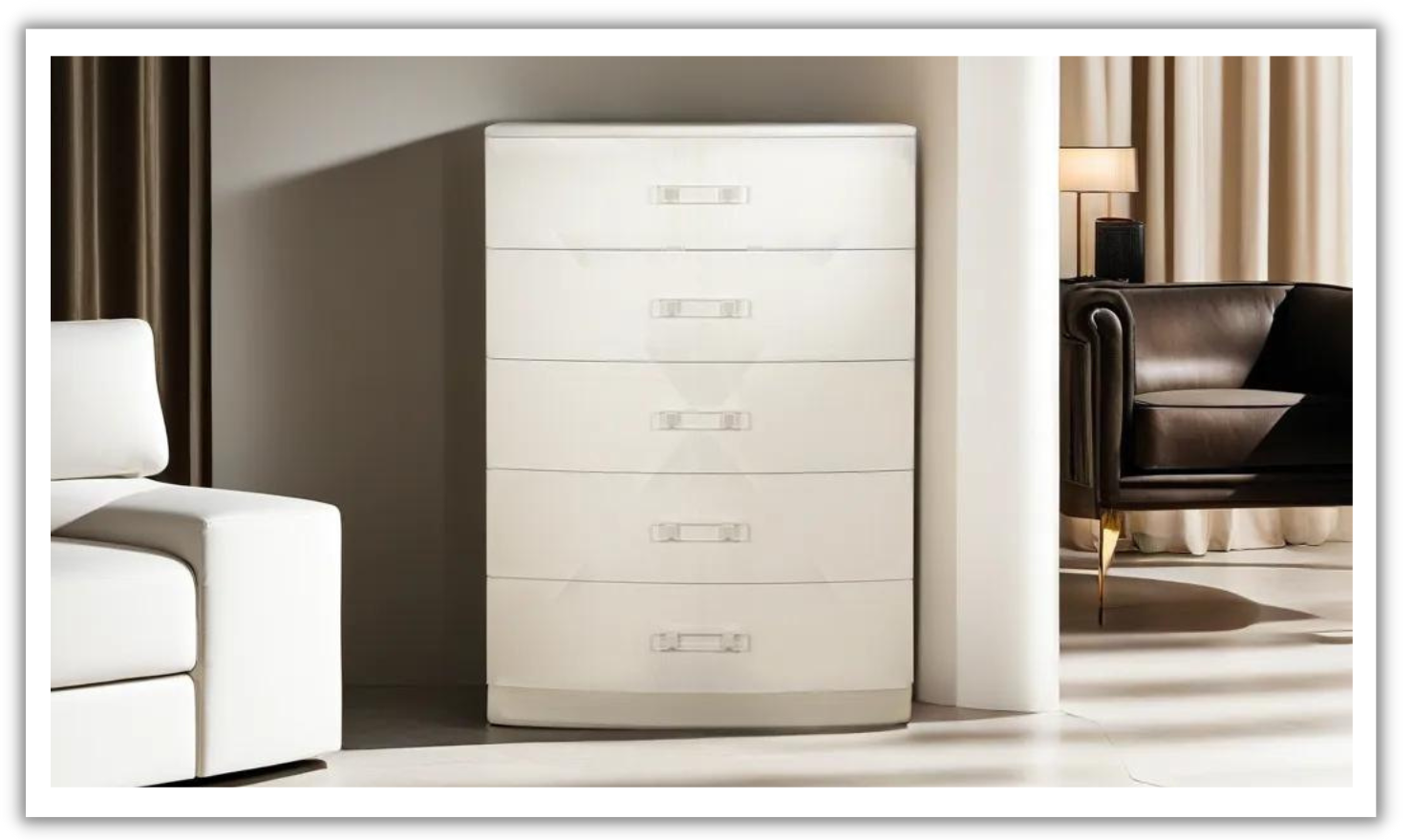 Buy Bernhardt Axiom 5 Drawer Tall Chest in Linear White Finish Online ...