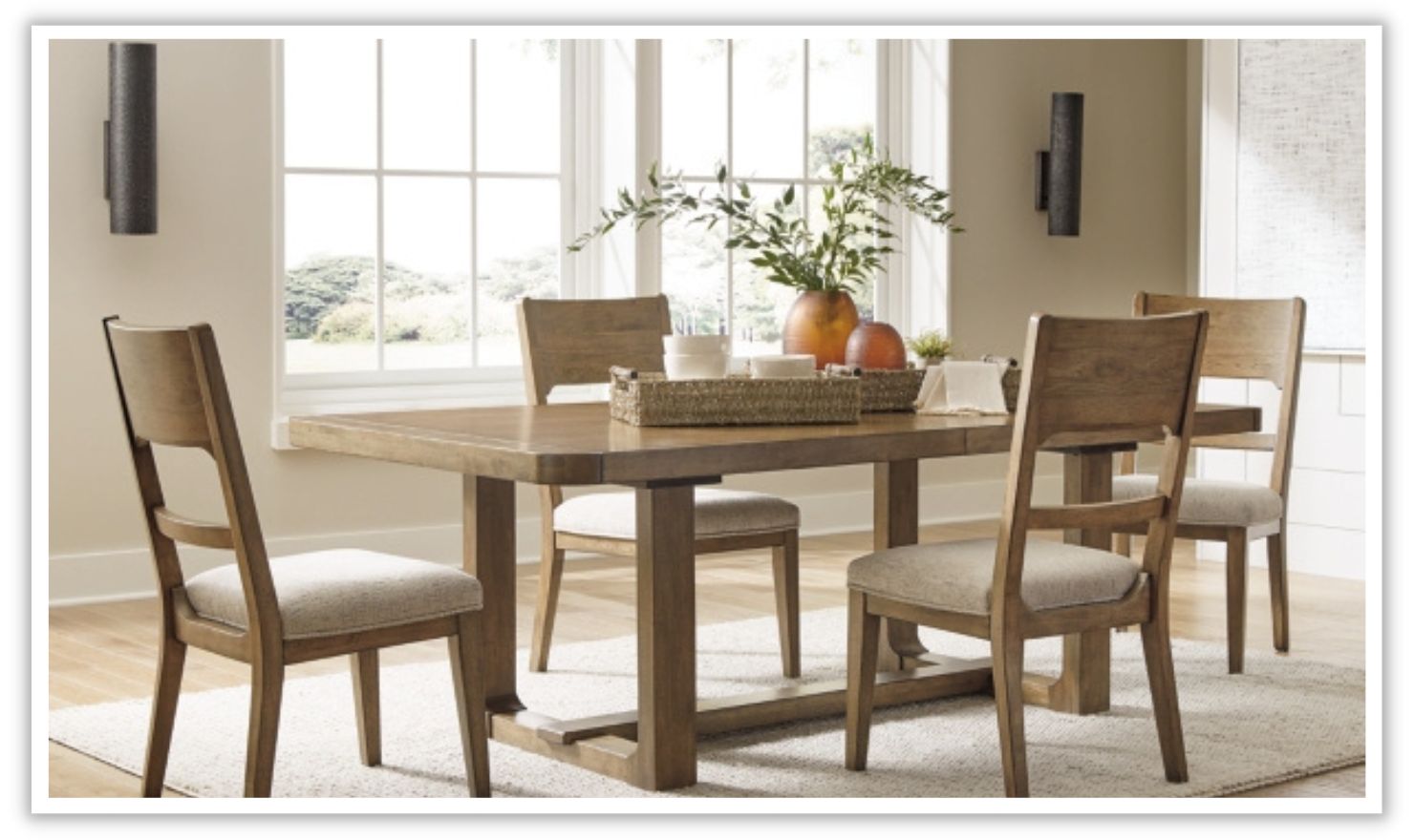 Buy Modern Heritage Cabalynn Dining Set in Light Brown Glazed Finish – Jennifer Furniture