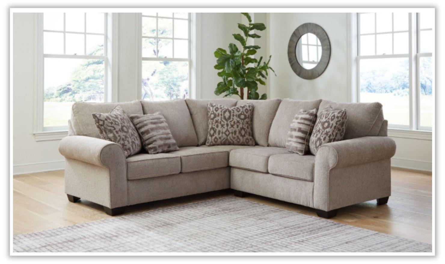 Claireah Fabric 5-Seater Sectional Sofa with Rolled Arms – Jennifer ...