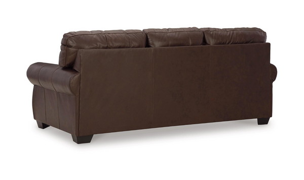 Modern Heritage Colleton 3-Seater Dark Brown Leather Sofa with Rolled ...