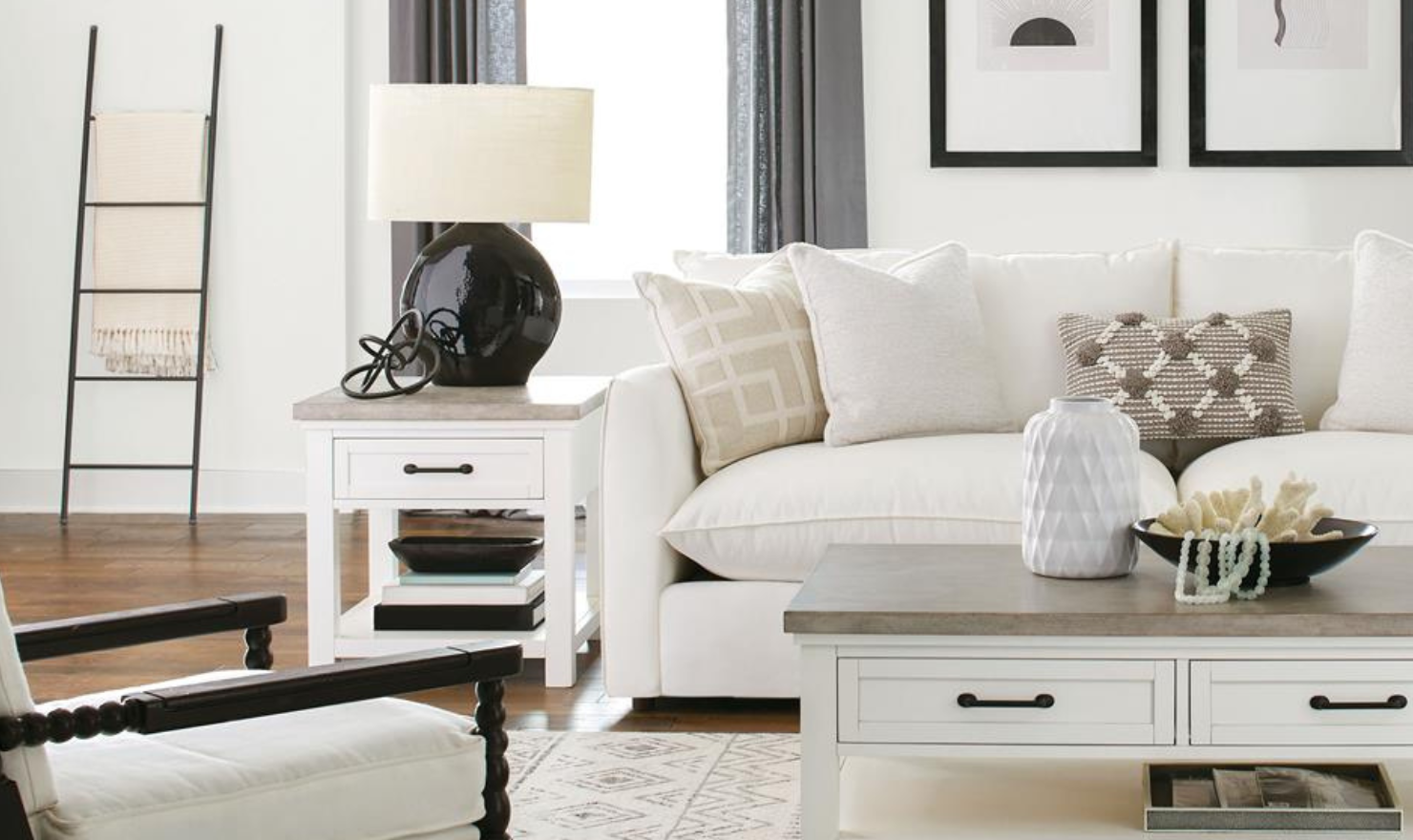 Cora One Drawer Side Table – Jennifer Furniture
