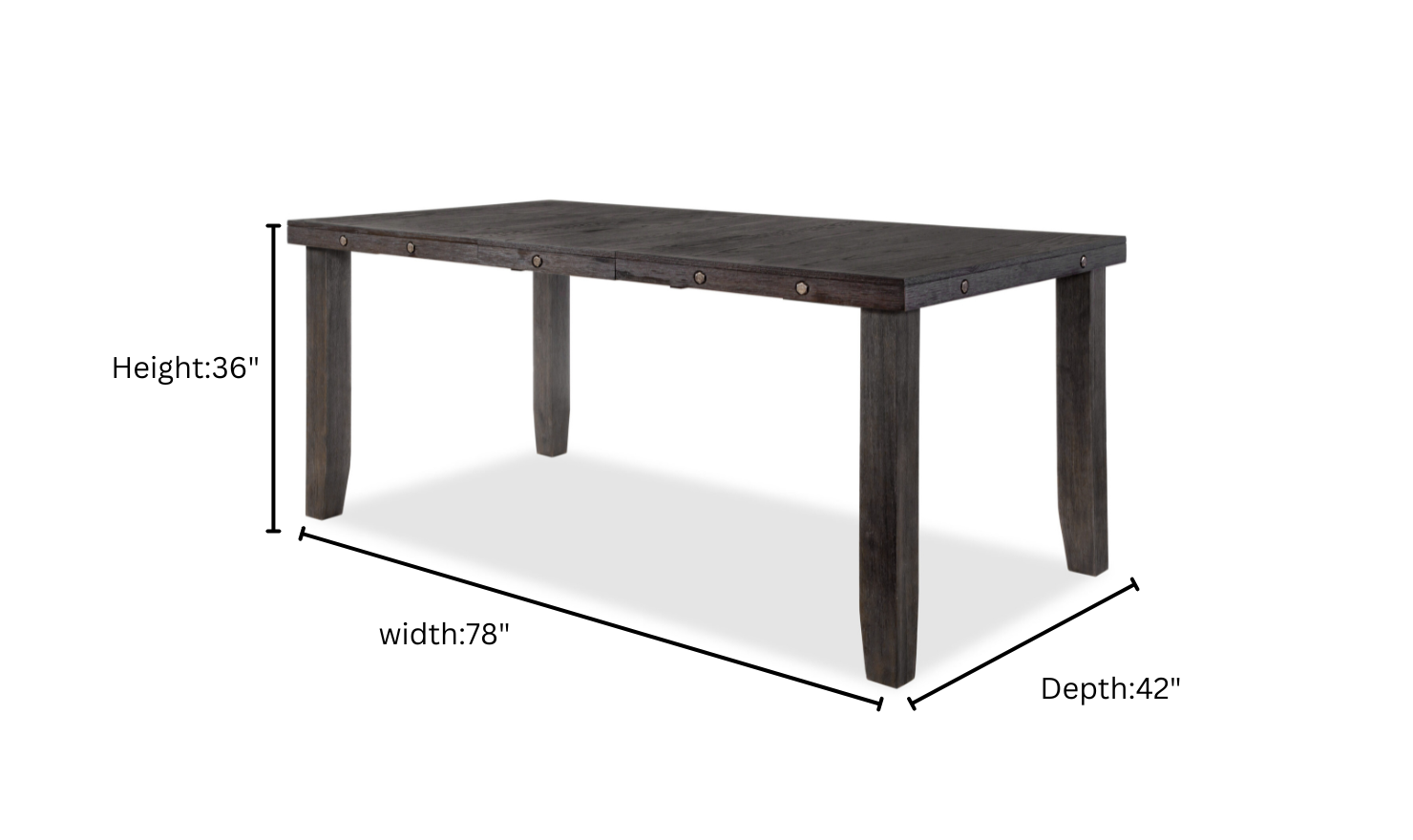 Cosmos Sylvia Brown Rectangular Dining Table with 18" Extendable Leaf ...