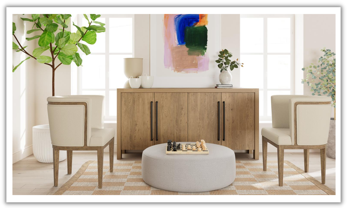 Buy Riverside Davie 4 Door Rectangle Server in Pale Oak Online ...