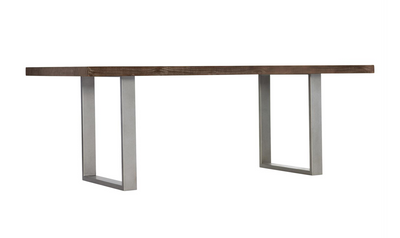 Draper Wooden + Stainless Steel Dining Table with Adjustable Glides ...