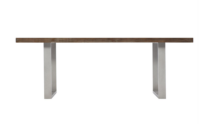 Draper Wooden + Stainless Steel Dining Table with Adjustable Glides ...