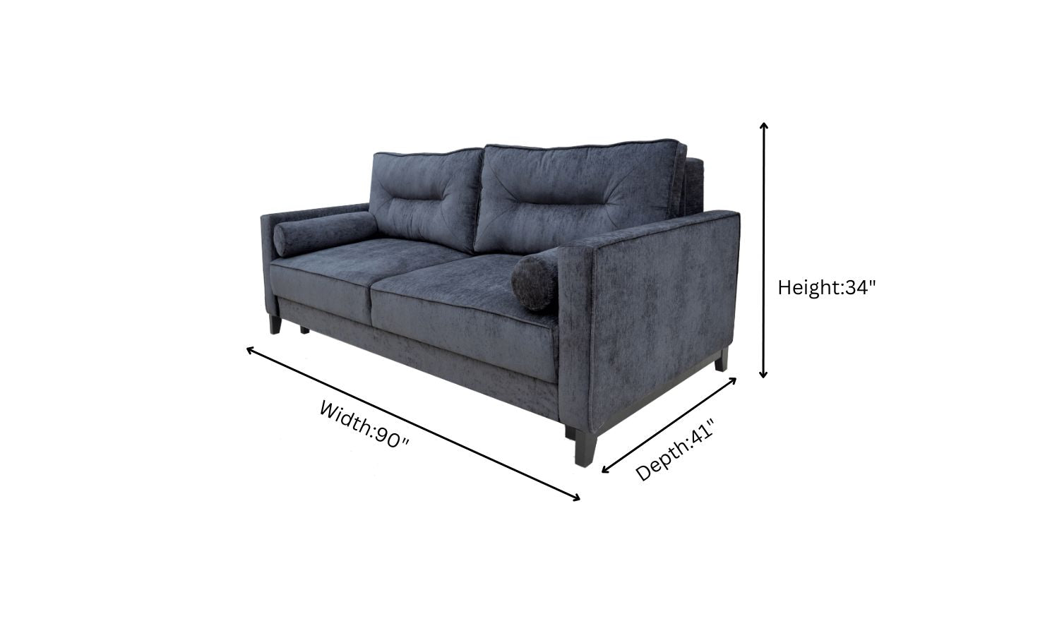 ESF Italia Pesaro Gray Fabric Sofa Bed With Storage and Track Arms ...