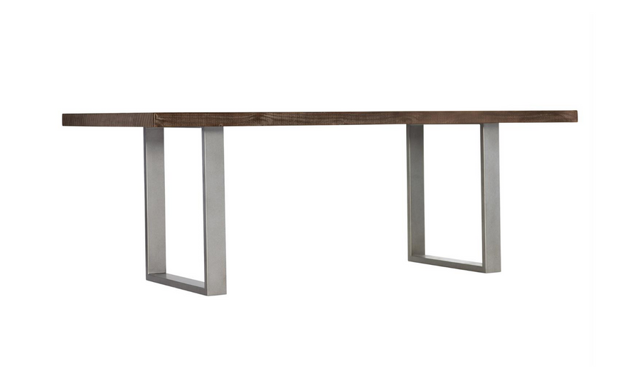 Draper Wooden + Stainless Steel Dining Table with Adjustable Glides ...