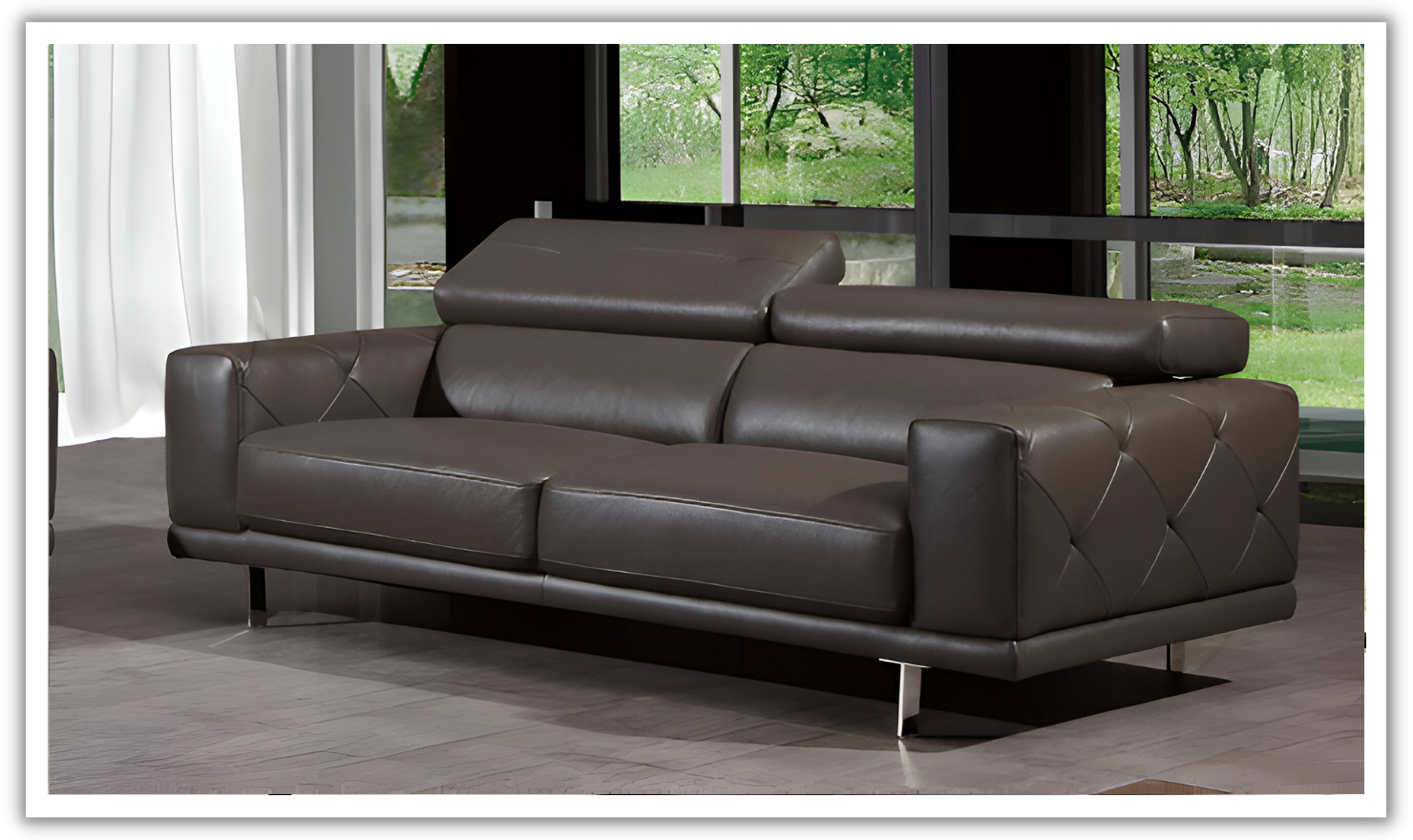 Buy Gio Italia Faby Leather Sofa with Adjustable Headrests Online ...