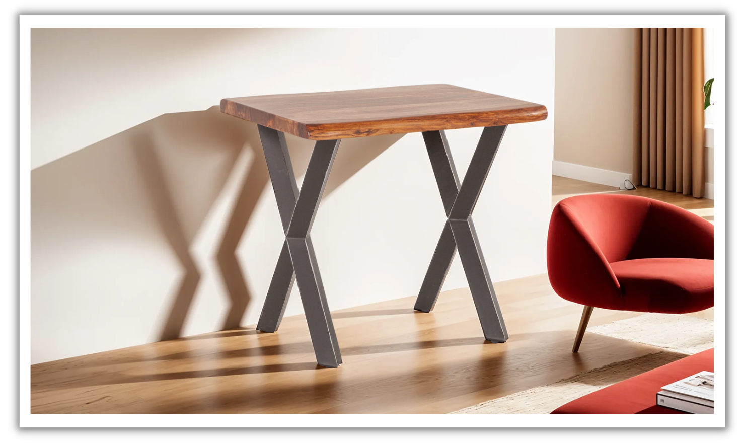 HTD Brisbane Rectangular Wooden Side Table With Iron Base – Jennifer ...