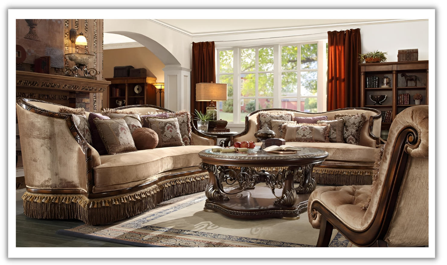 Buy Homeydesign Saltford 3 Pieces Living Room Set in Beige Online ...