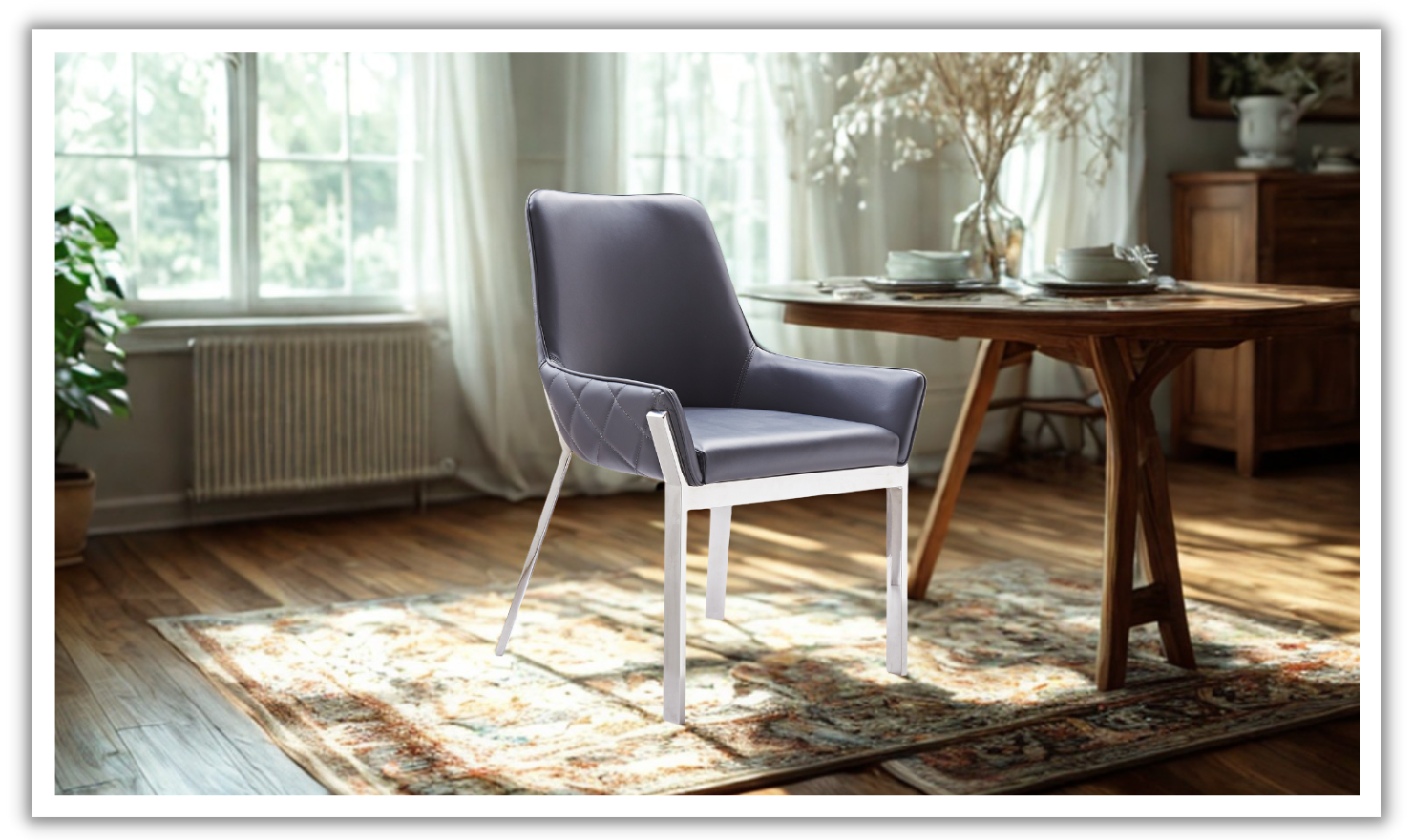 Jennifer Italia Miami Dining Chair in Leather With CNC Stiched Seats ...