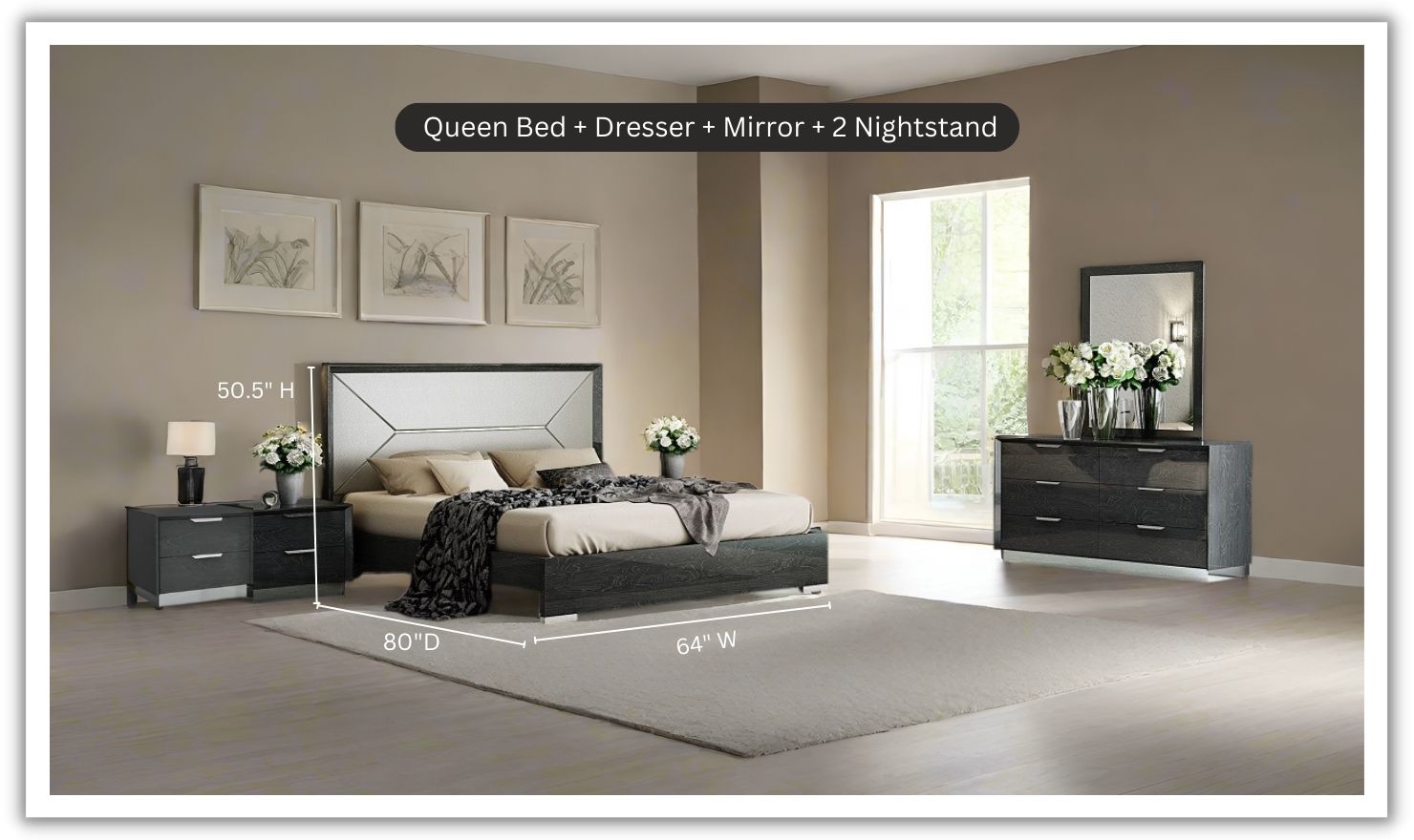 Jennifer Italia Monte Leone King/Queen Size Bed Bedroom Set – Jennifer ...