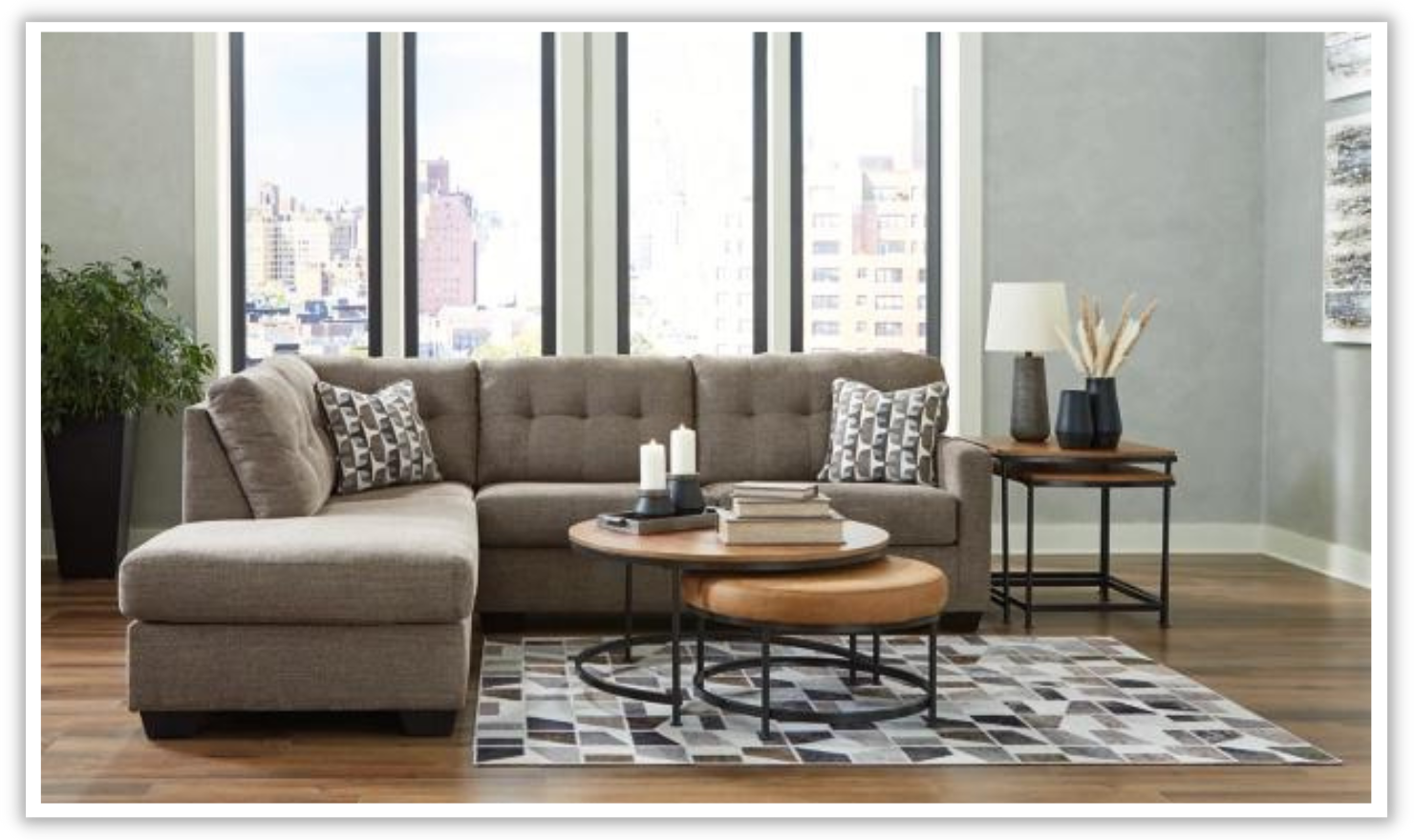 Buy Modern Heritage Mahoney 2-Piece Polyester Sectional with Chaise ...