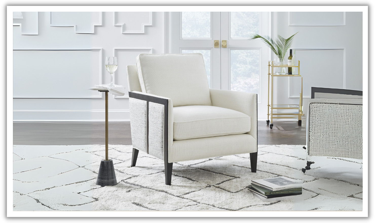 Modern Heritage Ardenworth Rectangular Accent Chair with Reversible Cu ...