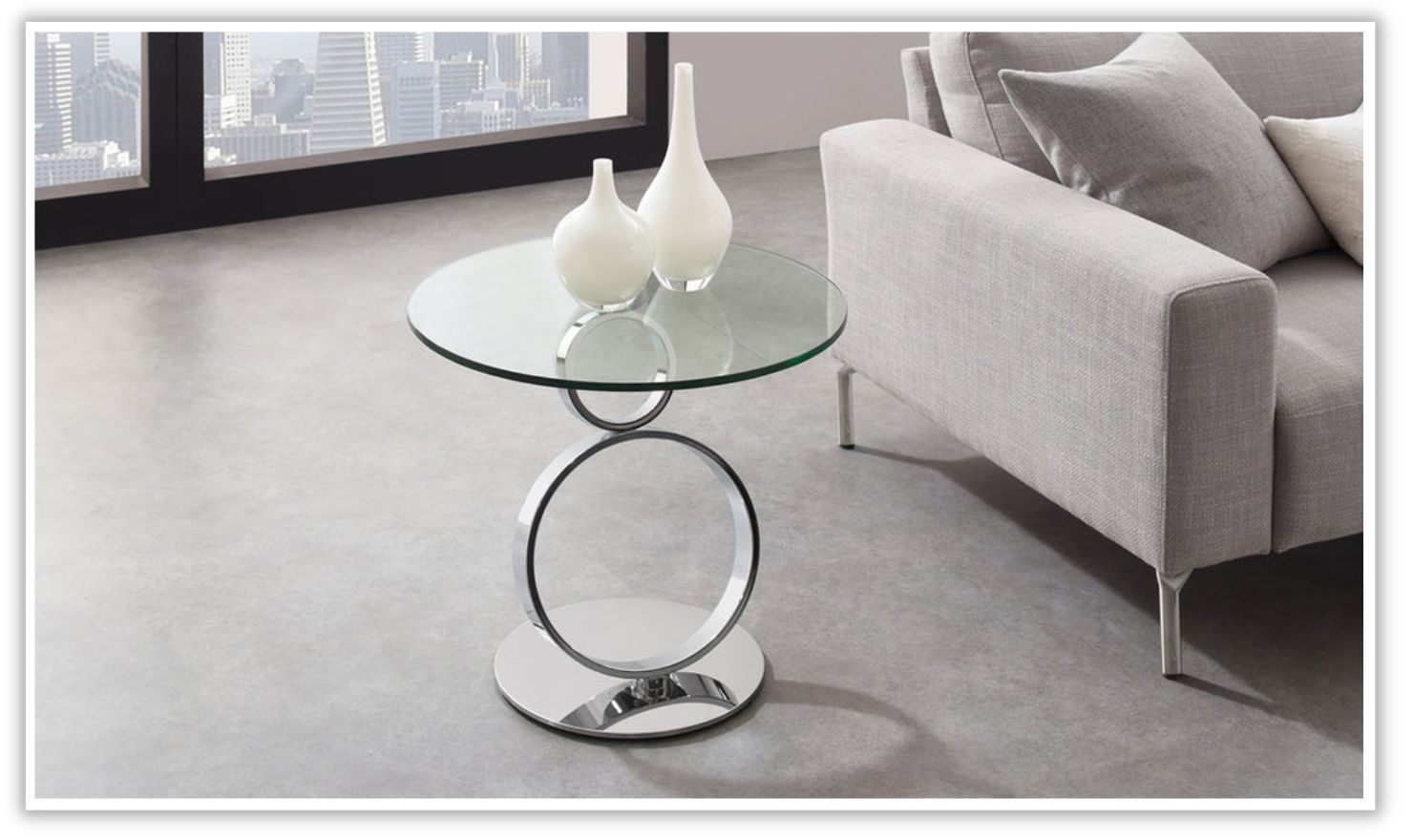 Satellite round end table – Jennifer Furniture