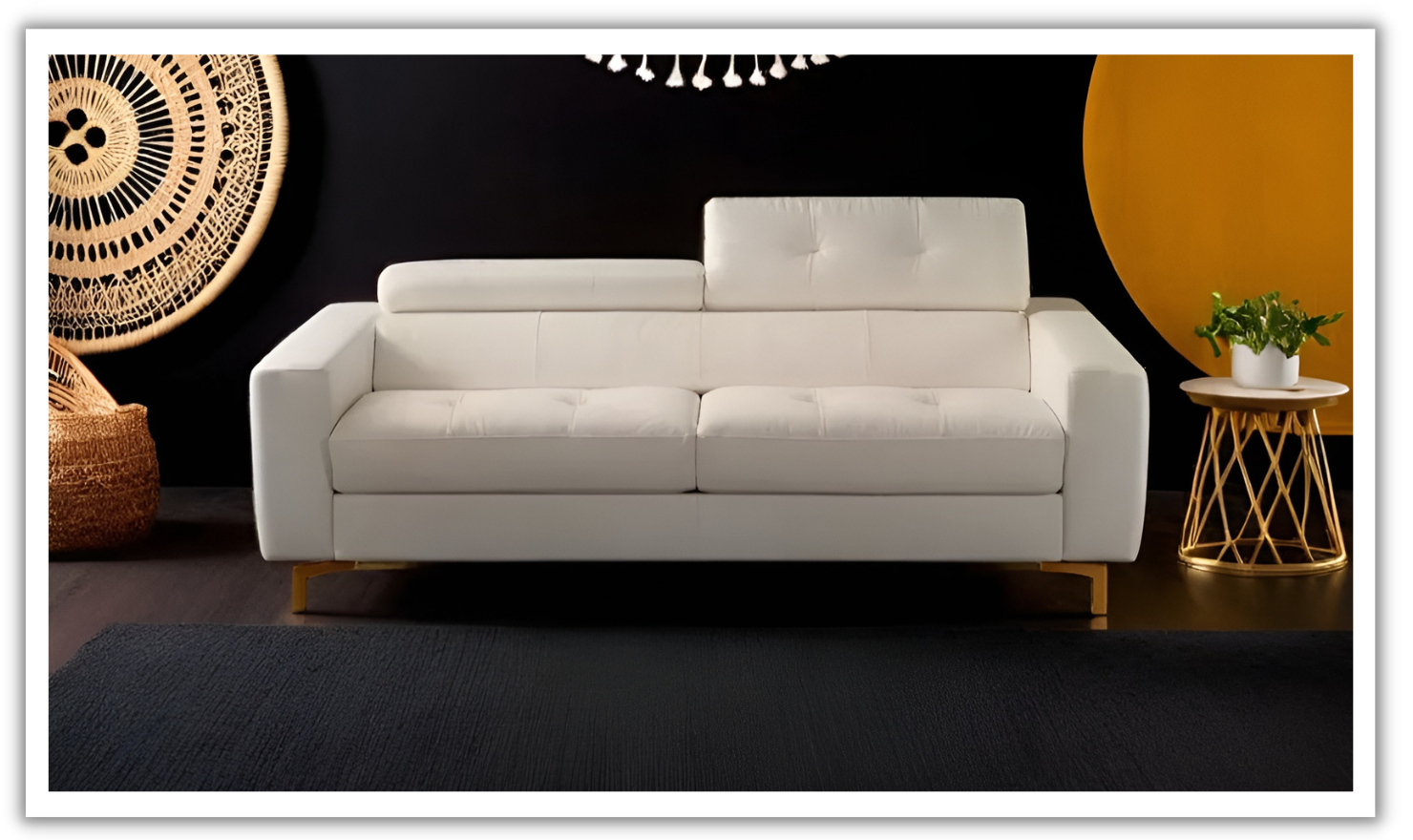 Buy Di GioTevere 3-Seater White Leather Sleeper Sofa – Jennifer Furniture
