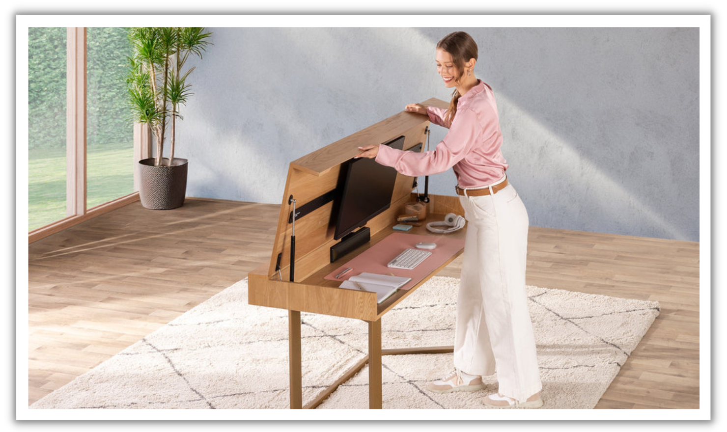 The Savouring Transformer Table to Desk with Adjustable height mechani ...