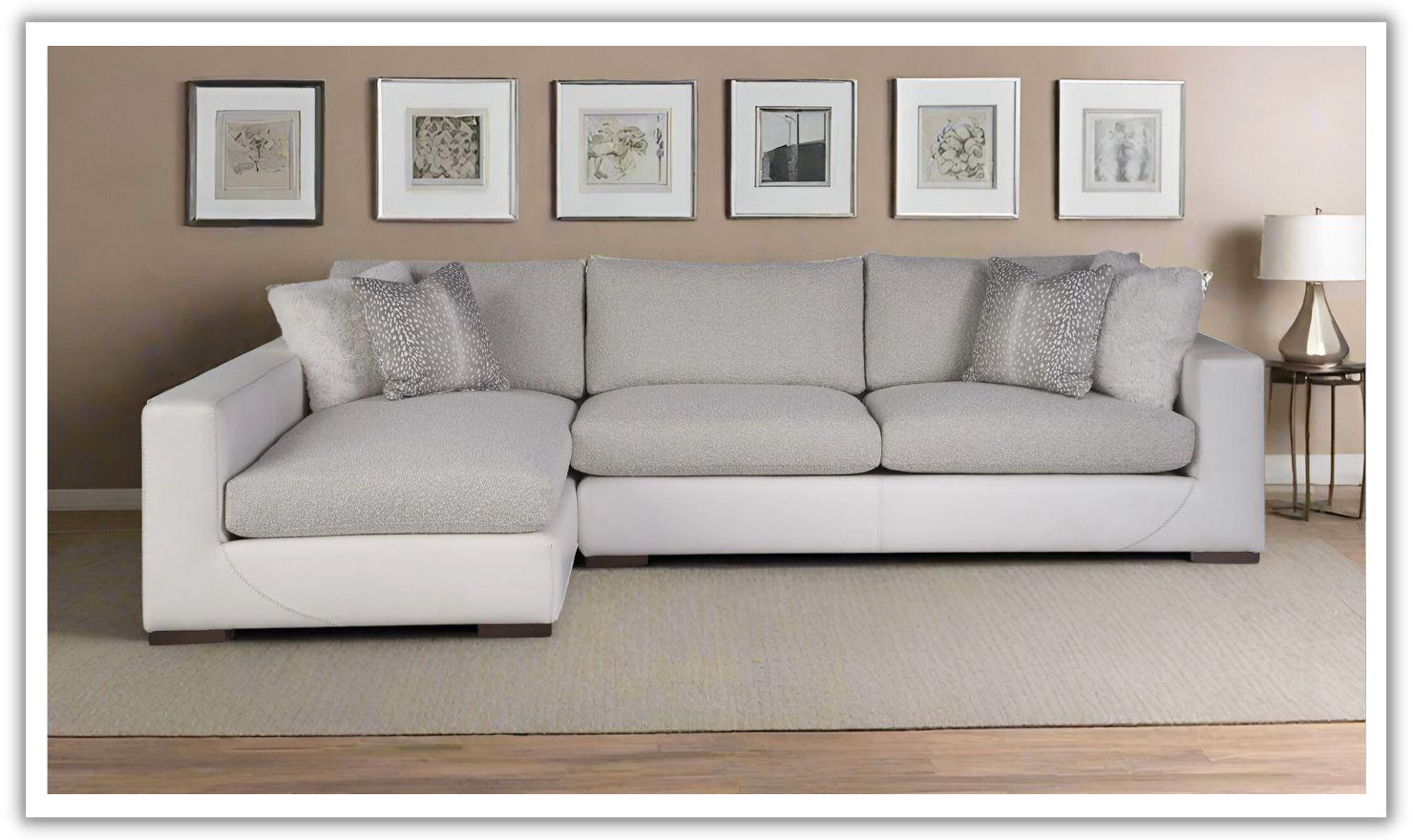 Universal Furniture Shelborne 2 Piece Fabric Sectional Sofa in Snow ...