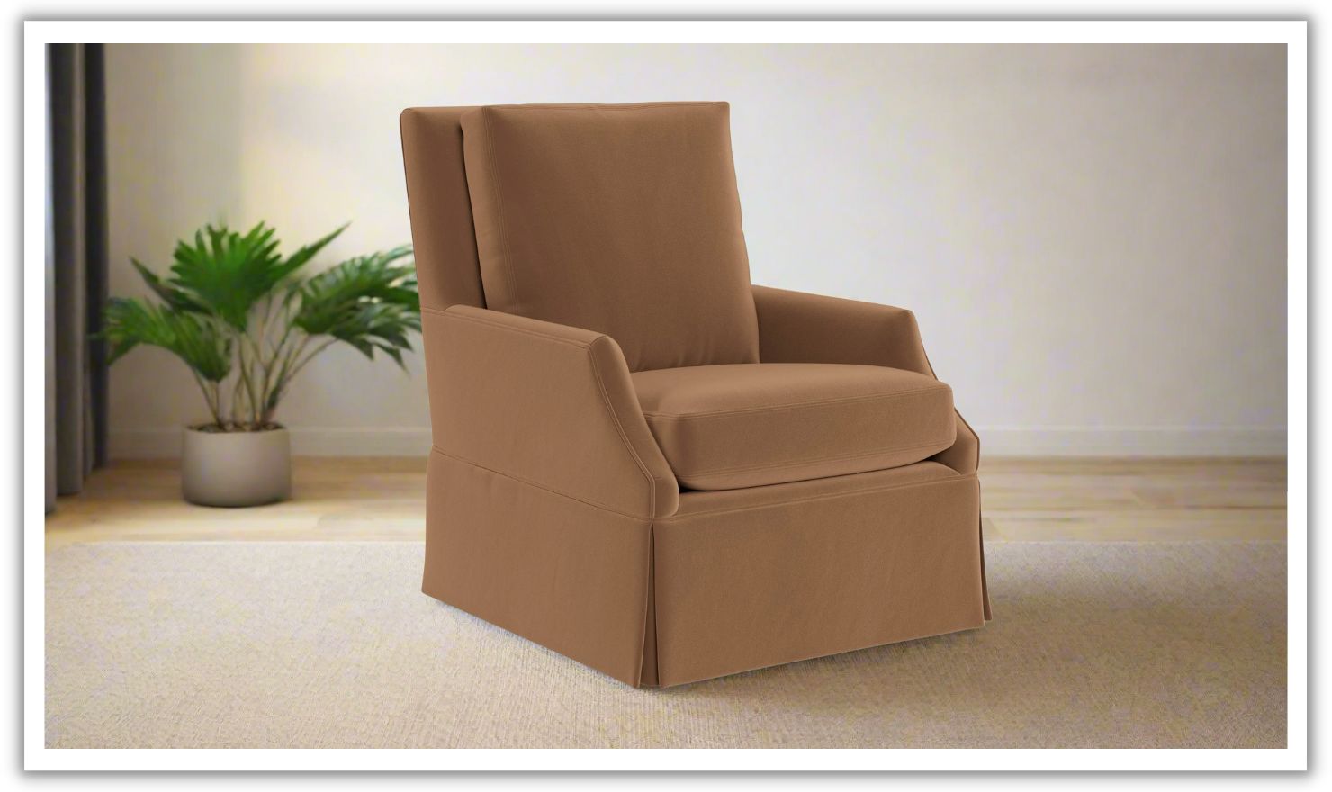 Universal Furniture Jocelyn Swivel Glider Fabric Chair in Brown ...