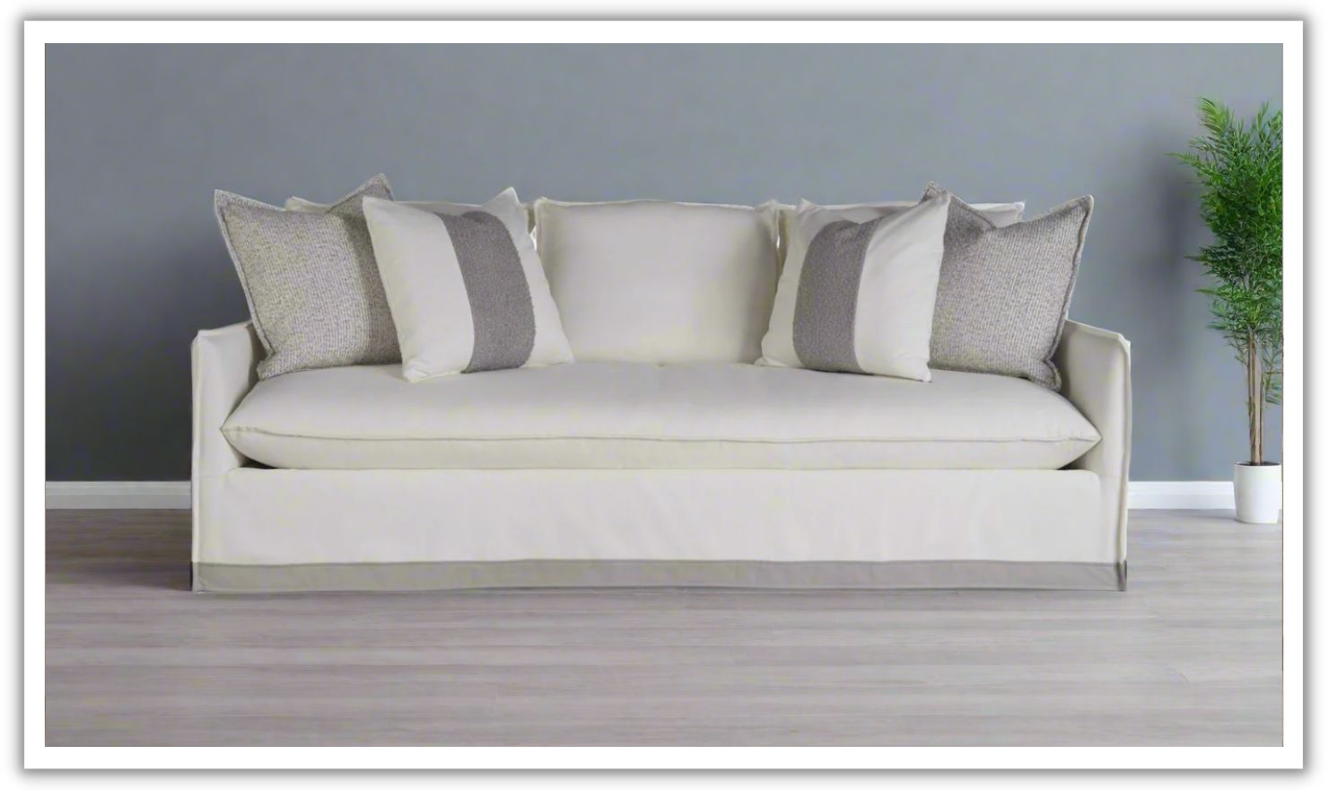 Universal Furniture Siesta Key Stationary Fabric Sofa in White ...