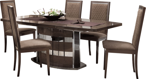 ESF Italia Platinum Slim Extendable Rectangular Dining Table in Brown ...
