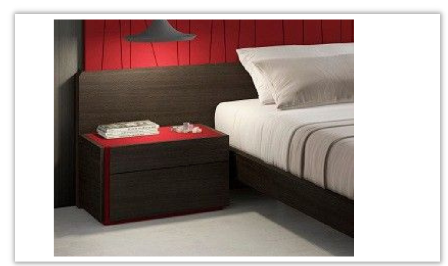 Buy Jennifer Italia Grand Hotel 2-Drawer Nightstand in Red and Wenge ...
