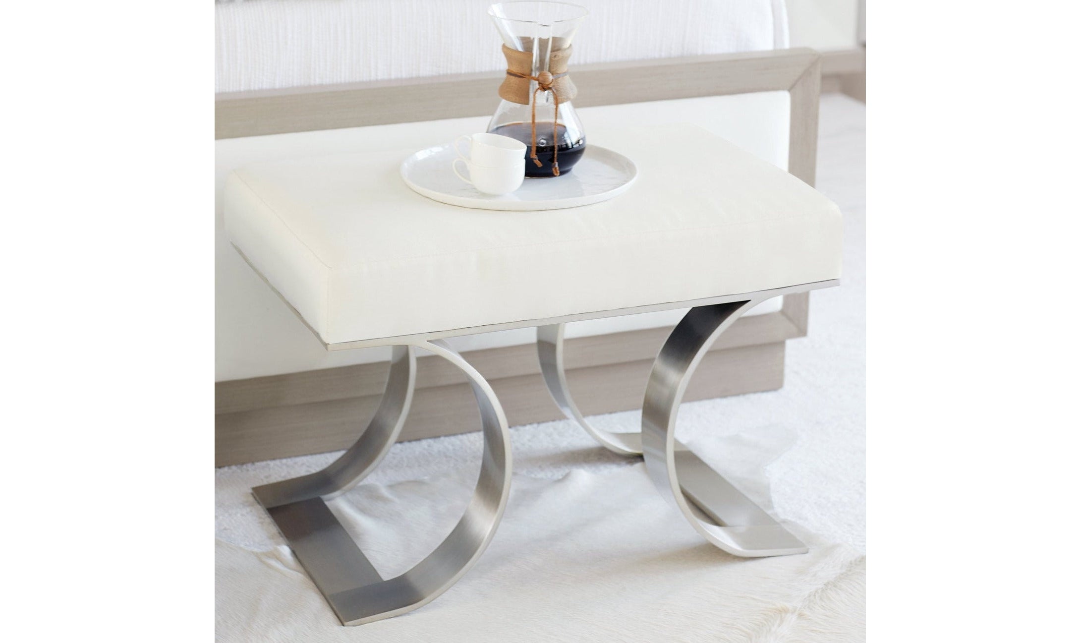 Bernhardt Axiom Bench in Fabric Upholstery With Open Base – Jennifer ...