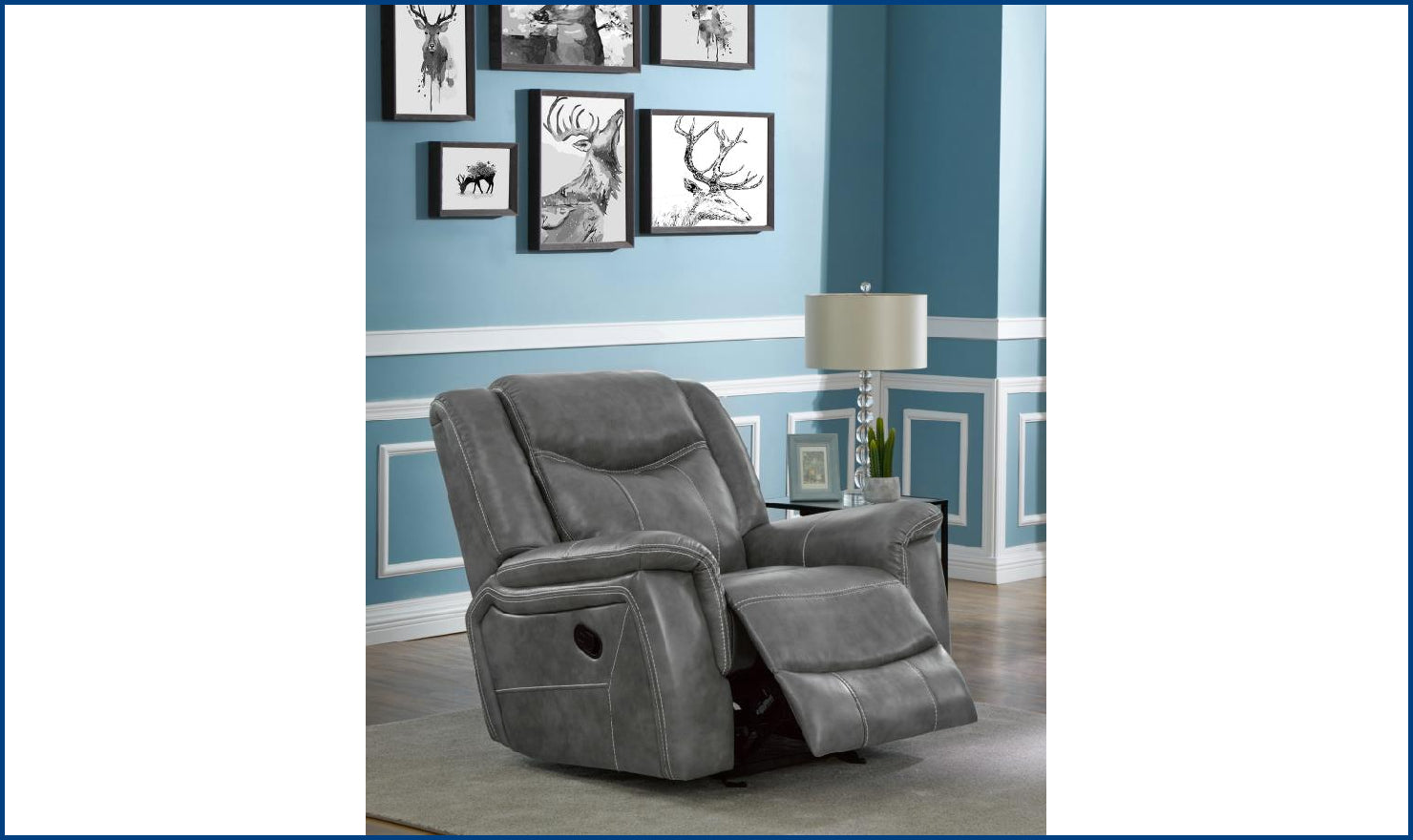 Buy Coaster Conrad Leather Manual Recliner Chair in Gray Online ...