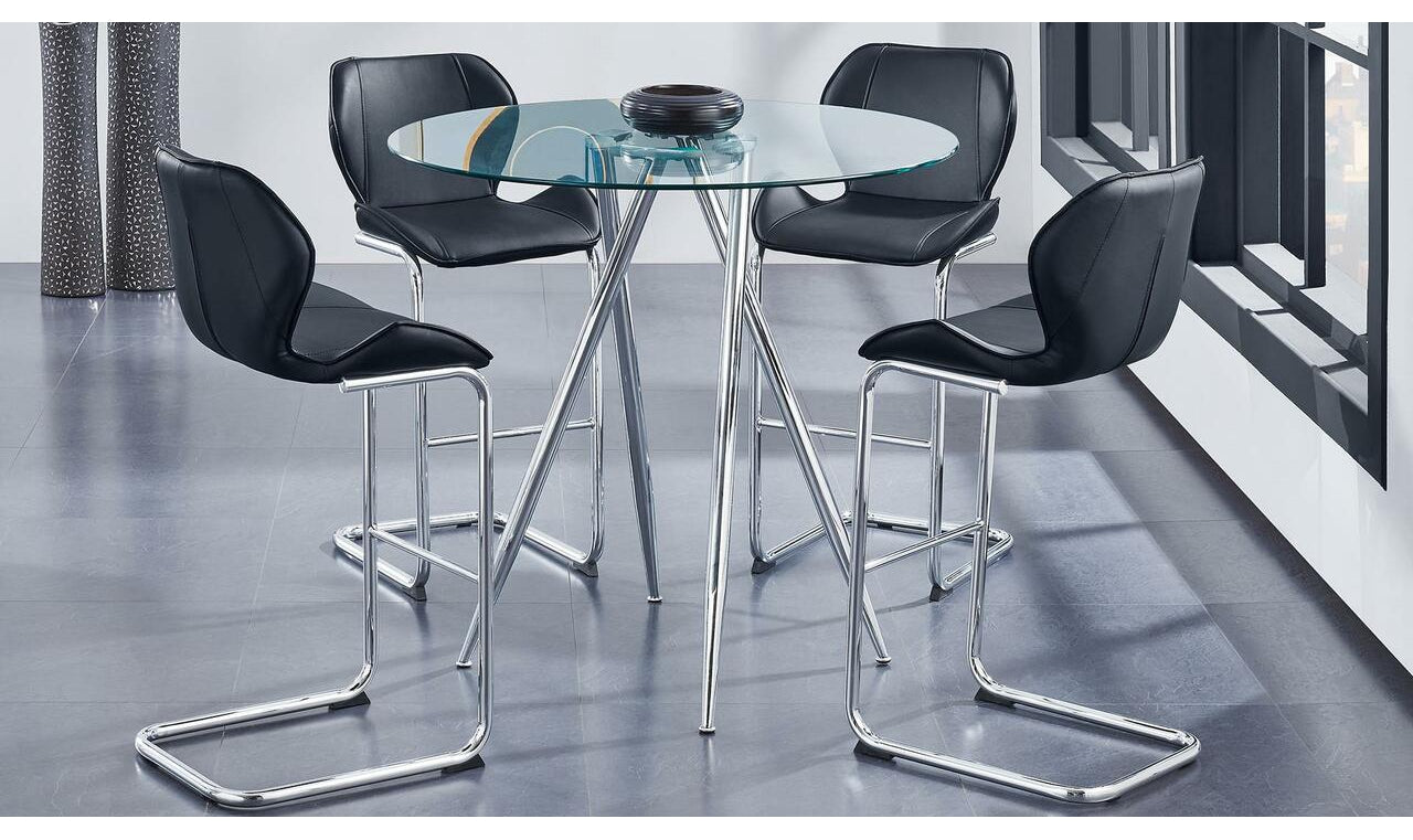 Buy Global Furniture Geela 4-Seater Round Bar Table Set with Glass ...