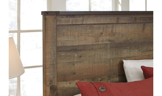 Modern Heritage Trinell Brown Panel Bed in Warm Rustic Plank Finish ...