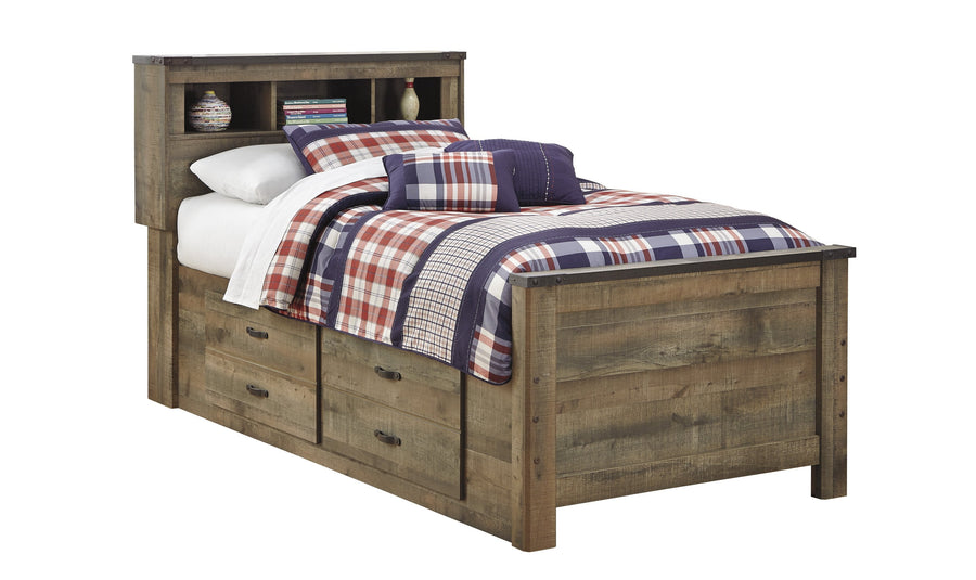 Modern Heritage Trinell Brown Panel Bed in Warm Rustic Plank Finish ...